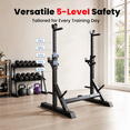USLIM Adjustable Bench Press Rack, Barbell Squat Stand with Dip Station ...