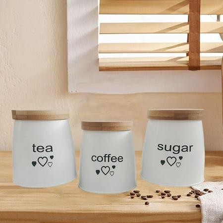 3s Sets for Kitchen with Lids 500ml Home Decor for Pantry white ...