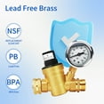 RV Water Pressure Regulator for RV Camper, Brass Lead-Free Adjustable ...
