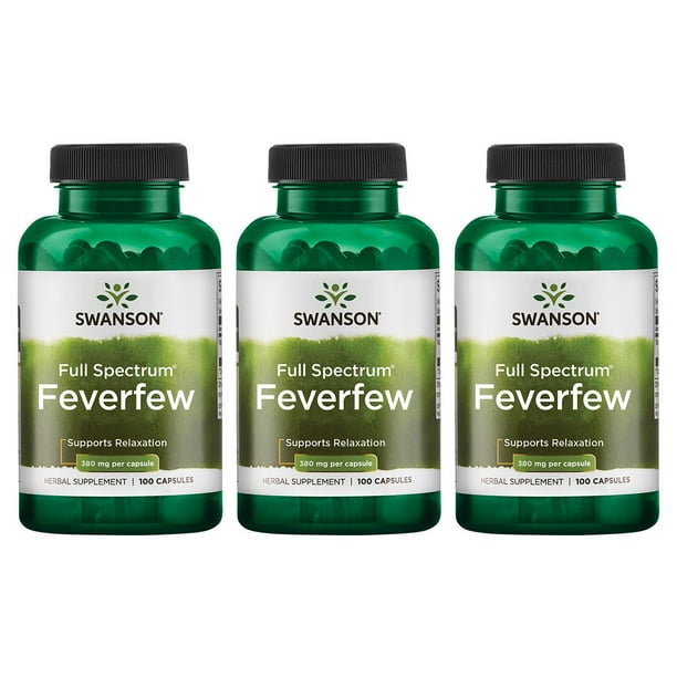 Swanson Full Spectrum Feverfew 380 mg 100 Caps 3 Pack - Walmart.com