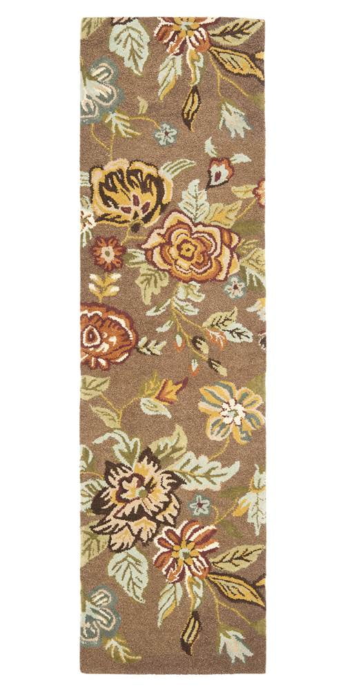 SAFAVIEH Blossom Abby Floral Wool Runner Rug, Brown/Multi, 2'3" x 6 ...