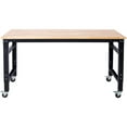 Workbench - 60" Wide Rolling Workbenches for Garage - Adjustable Height ...