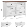 6 Drawer Dresser for Bedroom, Wooden Storage Chest, Freestanding Closet ...