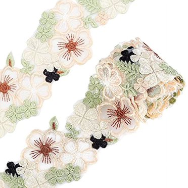 5Yards Flower Trim Ribbon Light Green Flower DIY Lace Applique Sewing ...