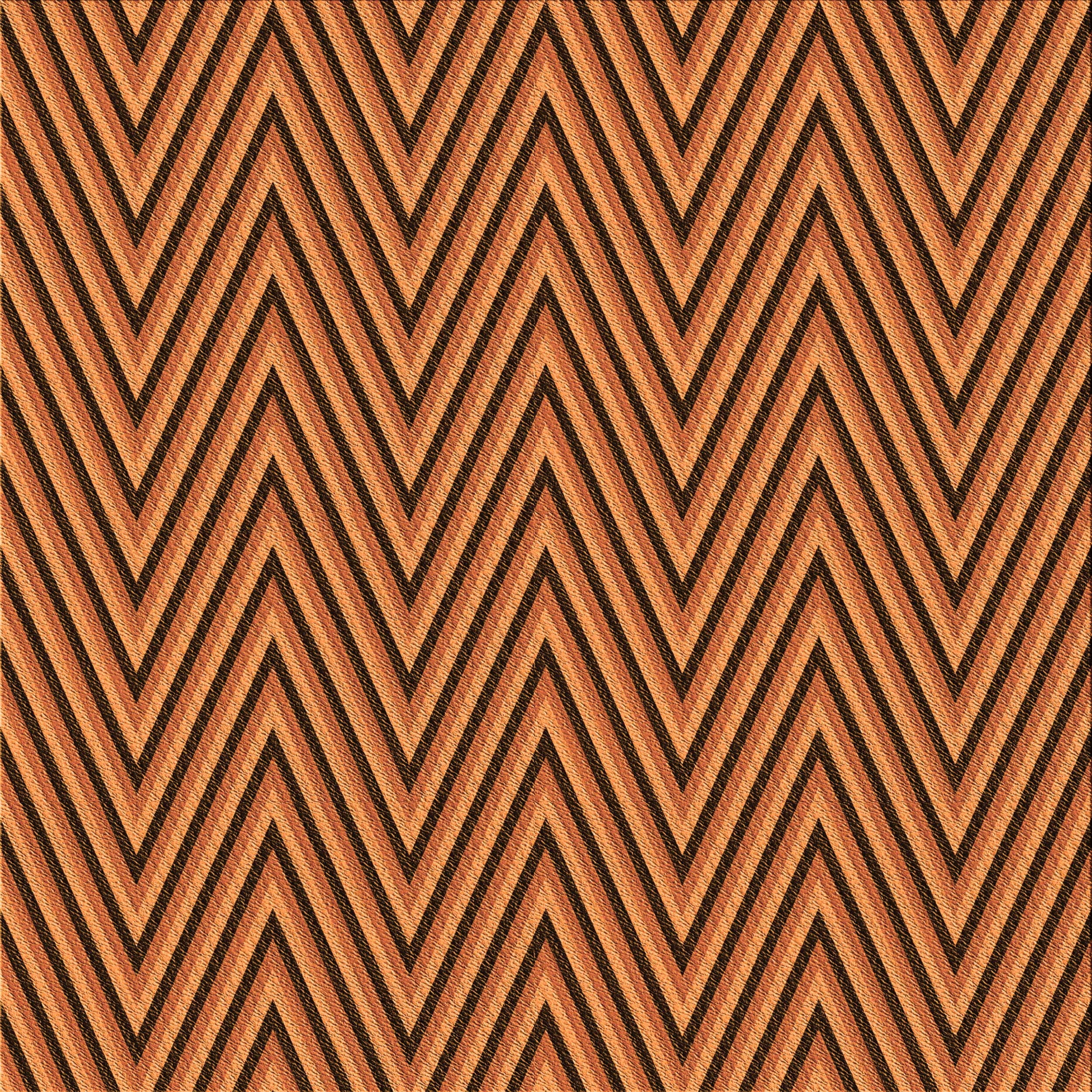 Ahgly Company Indoor Square Patterned Neon Orange Area Rugs, 5' Square ...