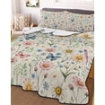 90x96in Quilt Bedding Set, Vintage Fields Flowers Daisy Lightweight ...