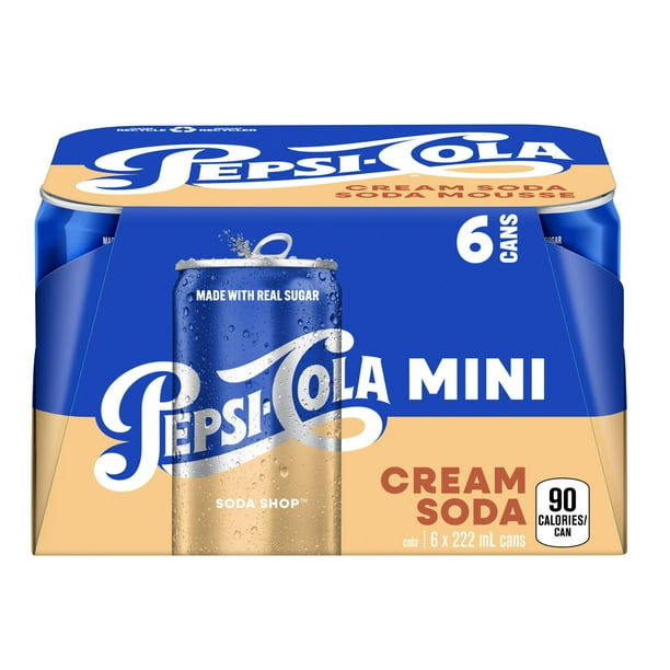 Pepsi Cola Soda Shop Cream Soda 6 x 222 ml, Mini cans, Voici le Soda ...