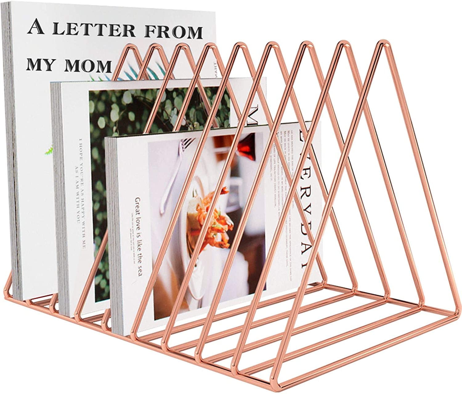 Triangle File Folder Racks and Magazine Holder, 9 Section Metal ...
