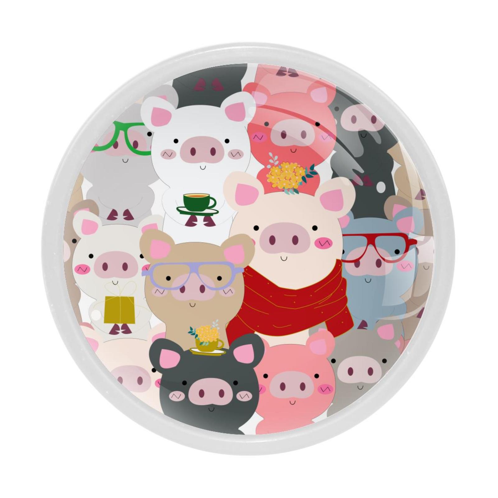 4 Pcs Hipster Pigs Knobs for Kitchen Cabinet Cupboard Dresser Bookcase ...