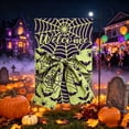 Lilgiuy Halloween 3D Bow Garden Flag, 17.72x11.81 in Spider Web Bat ...