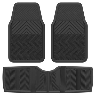 BDK Car SUV and Van Floor Rubber Mats 3 Row, Heavy Duty All Weather ...