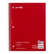 100 Count 1 Subject Red Exceed Notebook, 11" x 9", College Ruled ...