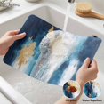 Abstract Graffiti Art Leather Placemats Set of 2, 12x18 Inch, Gold Blue ...