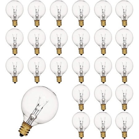 25 Pack G40 Clear Globe Light Bulbs, 1.5 Inch Night Light Replacement ...