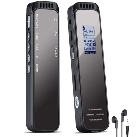 Lychee 16GB 1536Kbps Digital Voice Recorder,Portable Audio Recording ...