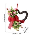 HBBKVI Valentine's Day Heart Shaped Bow Wreath Door Hanging, Waterproof ...