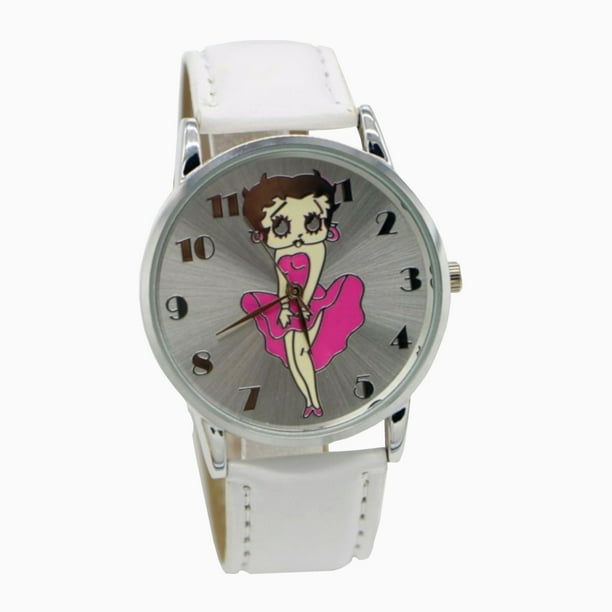 Betty Boop White Watch White Band Silver Dial Woman's Classic WATCH-401 ...