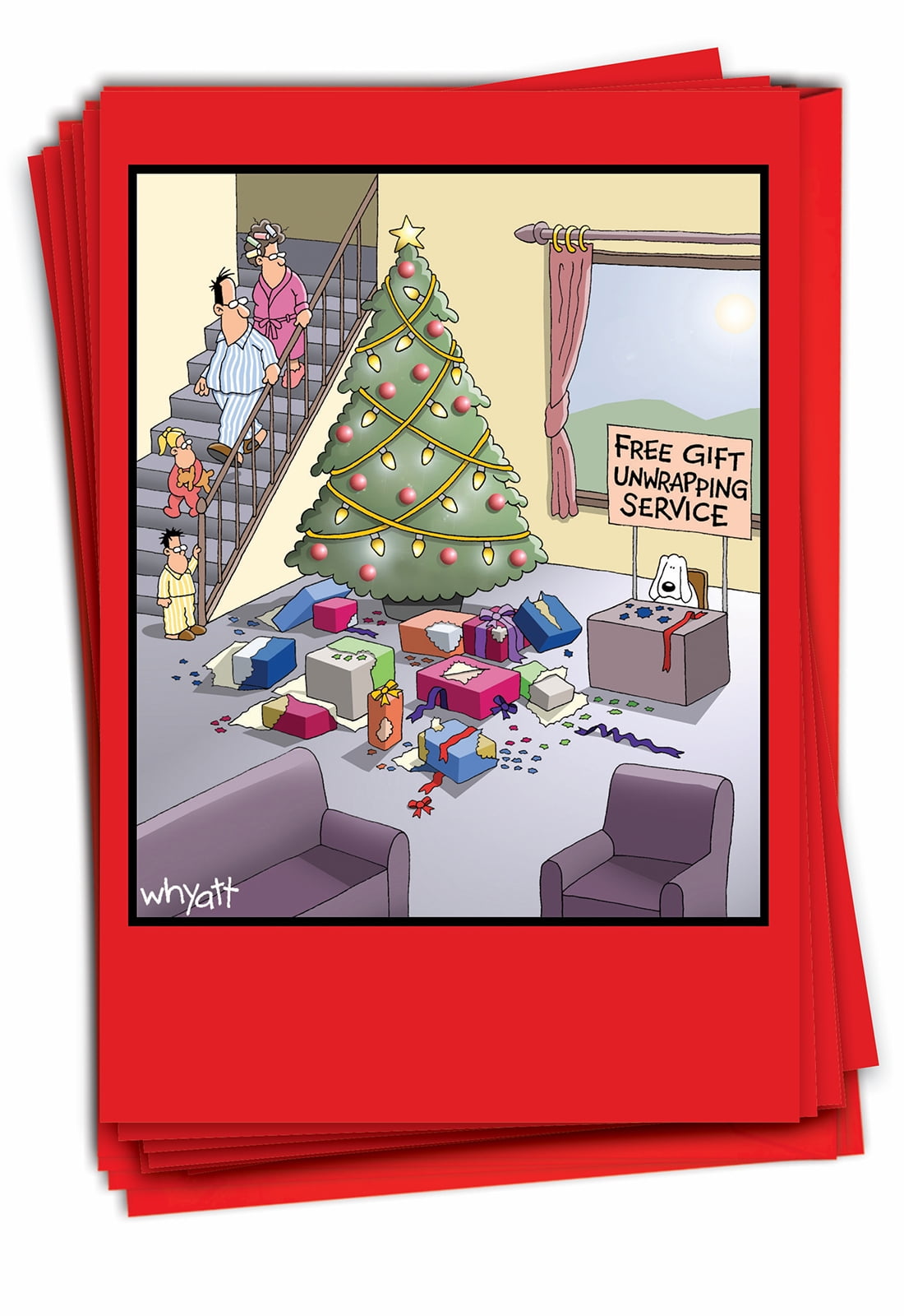 12 Funny Merry Christmas Cards Pack (1 Design, 12 Cards) - Gift ...