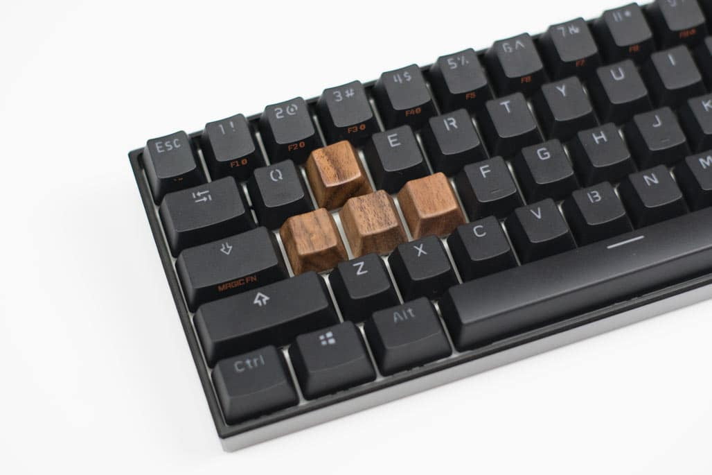 OEM Black Walnut Artisan Wooden Keycaps WASD - Walmart.com