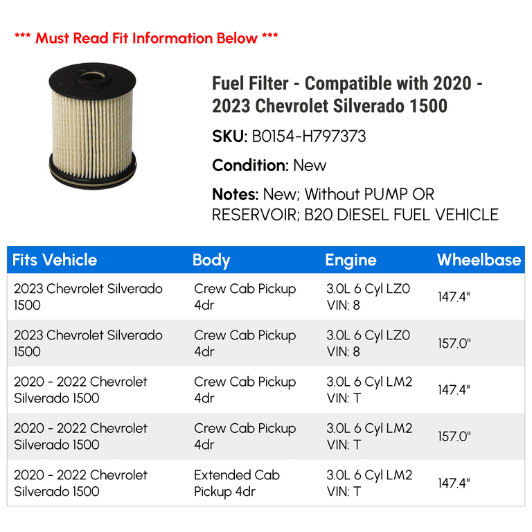 Fuel filter chevy silverado store