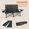 Low Loveseat Oversized 2-Person Heavy Duty Folding Camp Chair, Double ...