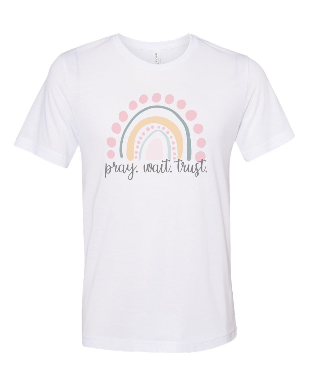 "Christian Apparel, Pray Wait Trust, Rainbow Shirt, Unisex, Religious ...