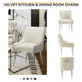 SEYNAR Modern Pleated Velvet Dining Chairs Set of 4, Tufted Upholstered ...
