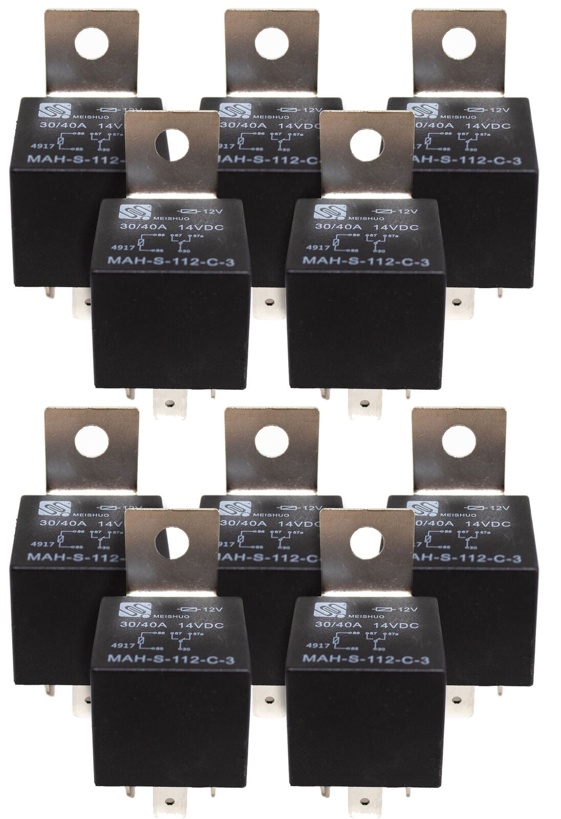 10x 12v Relay 40A/30A 5 pin SPDT car HID Auto truck 5 prong - Walmart.com