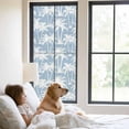Blue Palm Tree Window Privacy Film, Summer Tropical Minimalist Nautical ...