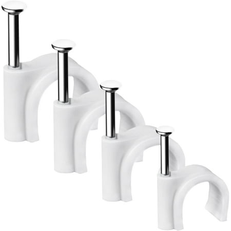 400 Pack Cable Clips, Solid Round White, 4 Sizes 4mm, 6mm, 8mm, 10mm ...