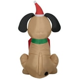 Gemmy Christmas Inflatable Dog with Santa Paws Sign, 5 ft Tall, Multi ...