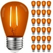 Luxrite 24-Pack S14 Edison LED Orange Light Bulb 0.5W Colored LED Bulbs ...