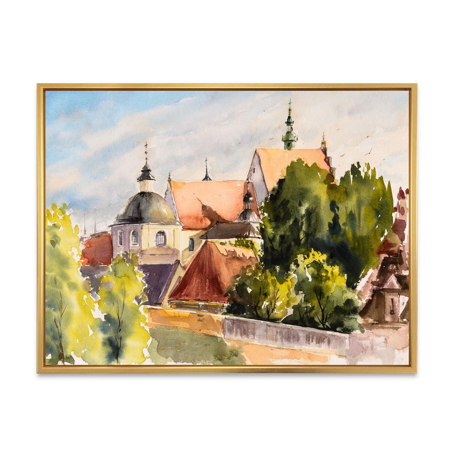 Click here for Designart View Of Old Polish City In Nature Float... prices