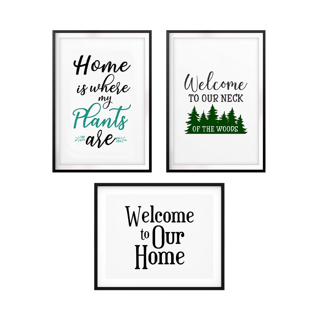 Home Time Bundle 8 x 10" Wall Art UNFRAMED Print (3 Pack) - Walmart.com