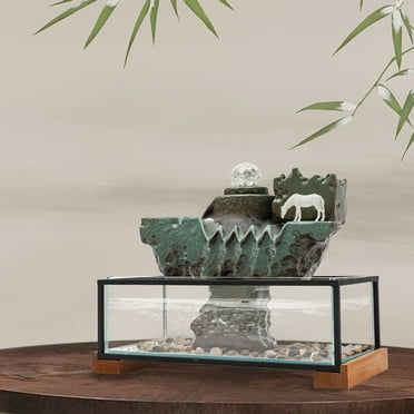 Home Tabletop Water Fountains, Indoor Water Fountain with Fish Tank ...