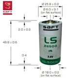 4x SAFT LS26500 C Size 3.6V Lithium Thionyl Chloride Battery - Walmart.com