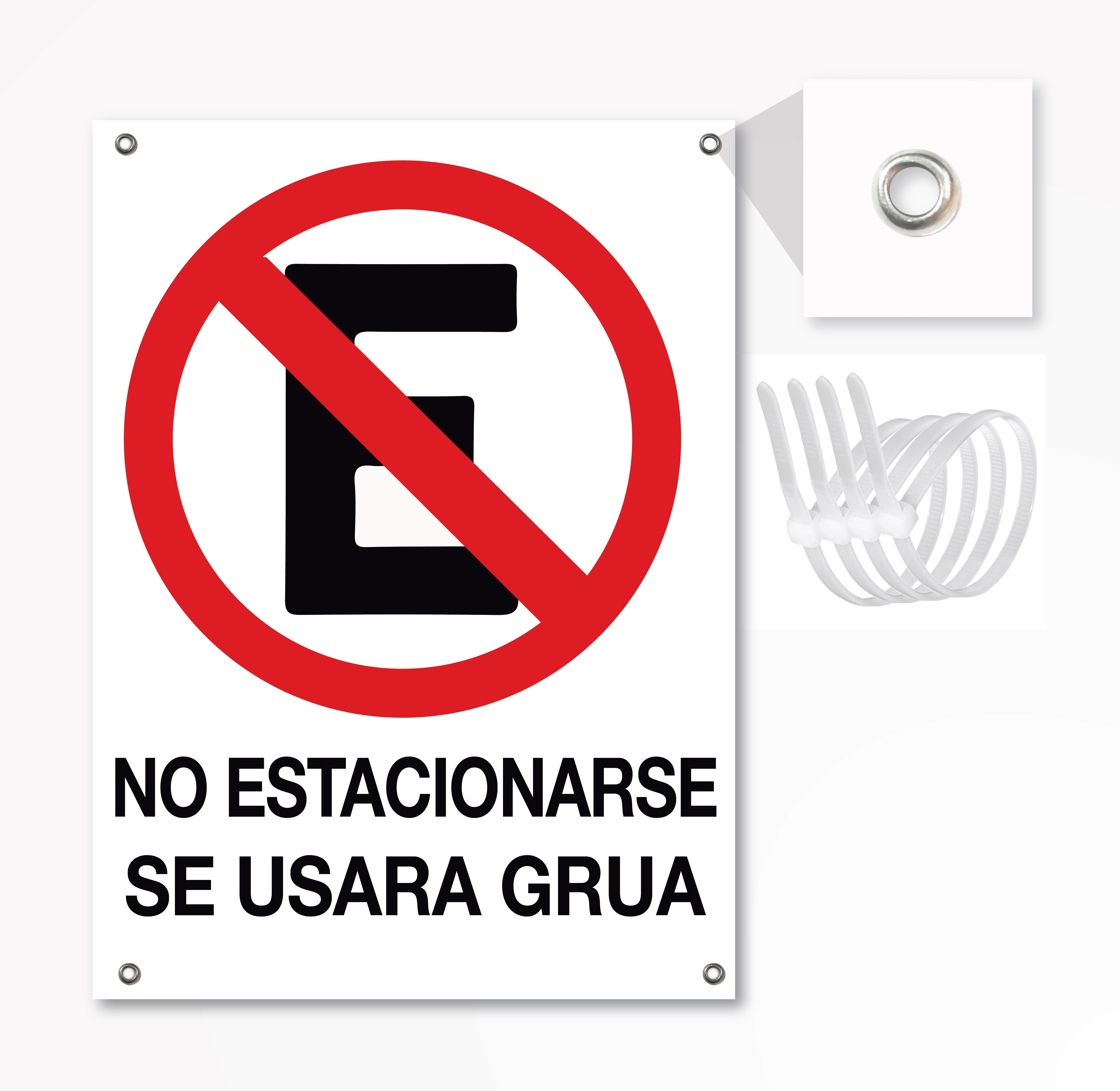 Señalamiento Letrero No Estacionarse Se Usara Grua 26 cm X 35 cm ...