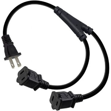 JSER USA Outlet Saver Power Extension Cord Cable 2-prong 2 Outlets for ...
