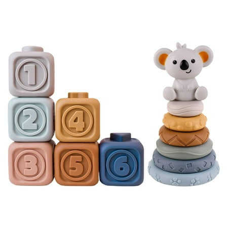 Soft Building Blocks toys with Numbers Animals Shapes Textures ...