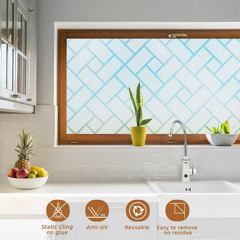 Frosted Window Film Walmart Window Privacy Film, Window Clings, 3D