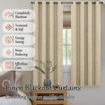 Blackout Living Room Curtains 72 Inch Long 2 Panels, Textured Faux ...