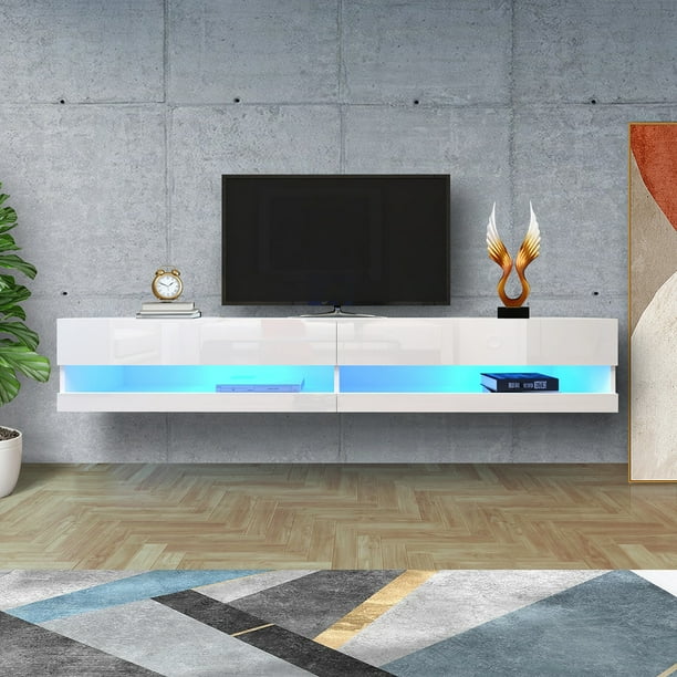 QINXIN Wooden Tv Cabinet Floating Space-saving Wall-mounted Tv Stand ...