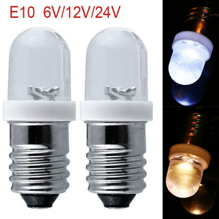 E10 Light Bulbs DC 6/12/24V LED Screw Base Indicator Bulb Mini Warning ...