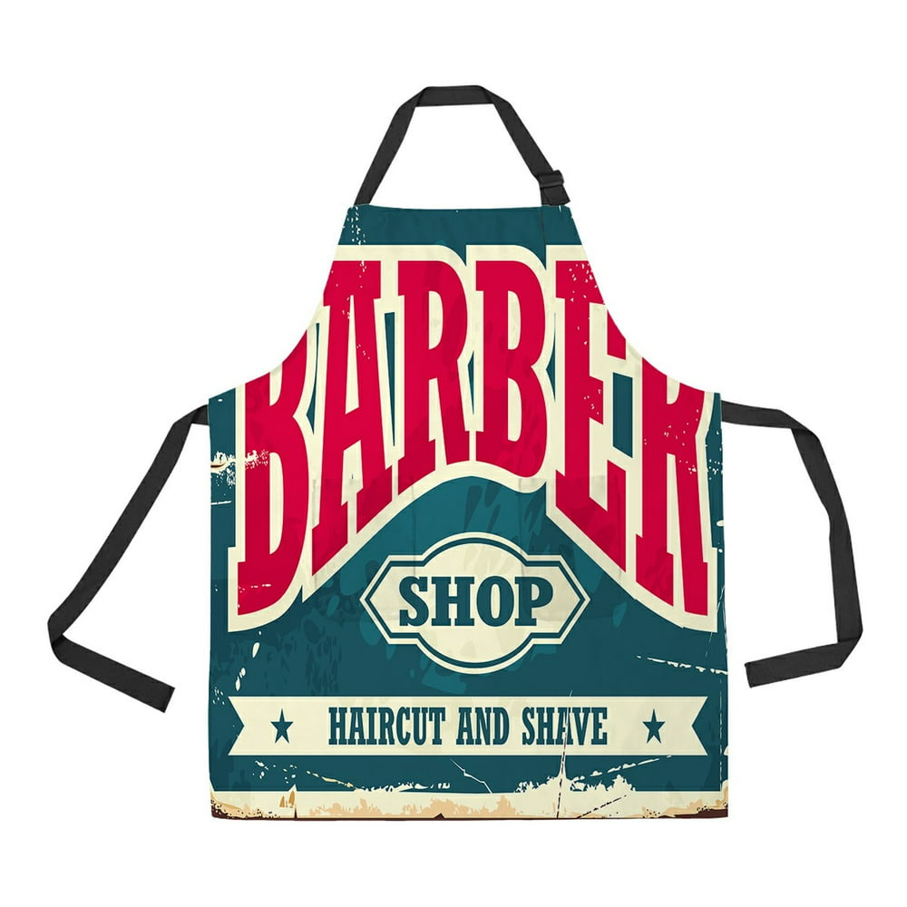 ECZJNT Barber Shop Adjustable Bib Kitchen Apron with Pockets for Women ...