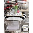 Graduation Top Hat Round Outdoor Tablecloth with Umbrella Hole White ...