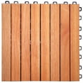 ALK Brands - Patio Outdoor Hardwood 8 Slats Interlocking Deck Tiles, 10 ...