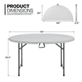 MoNiBloom 5Ft Round Bi-Fold Plastic Folding Table Set of 10, Indoor ...