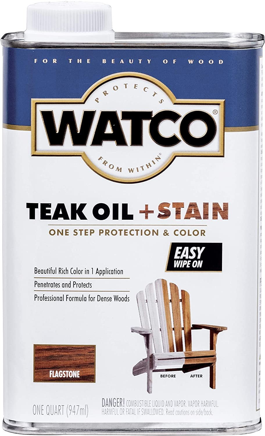 Watco 348758 Teak Oil Plus Stain, Quart, Flagstone - Walmart.com