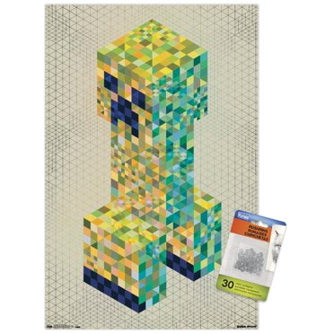 Minecraft - Window Wall Poster with Push Pins, 14.725" x 22.375 ...
