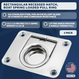 Five Oceans Rectangular Recessed Hatch, Boat Spring Loaded Pull Ring 3 ...